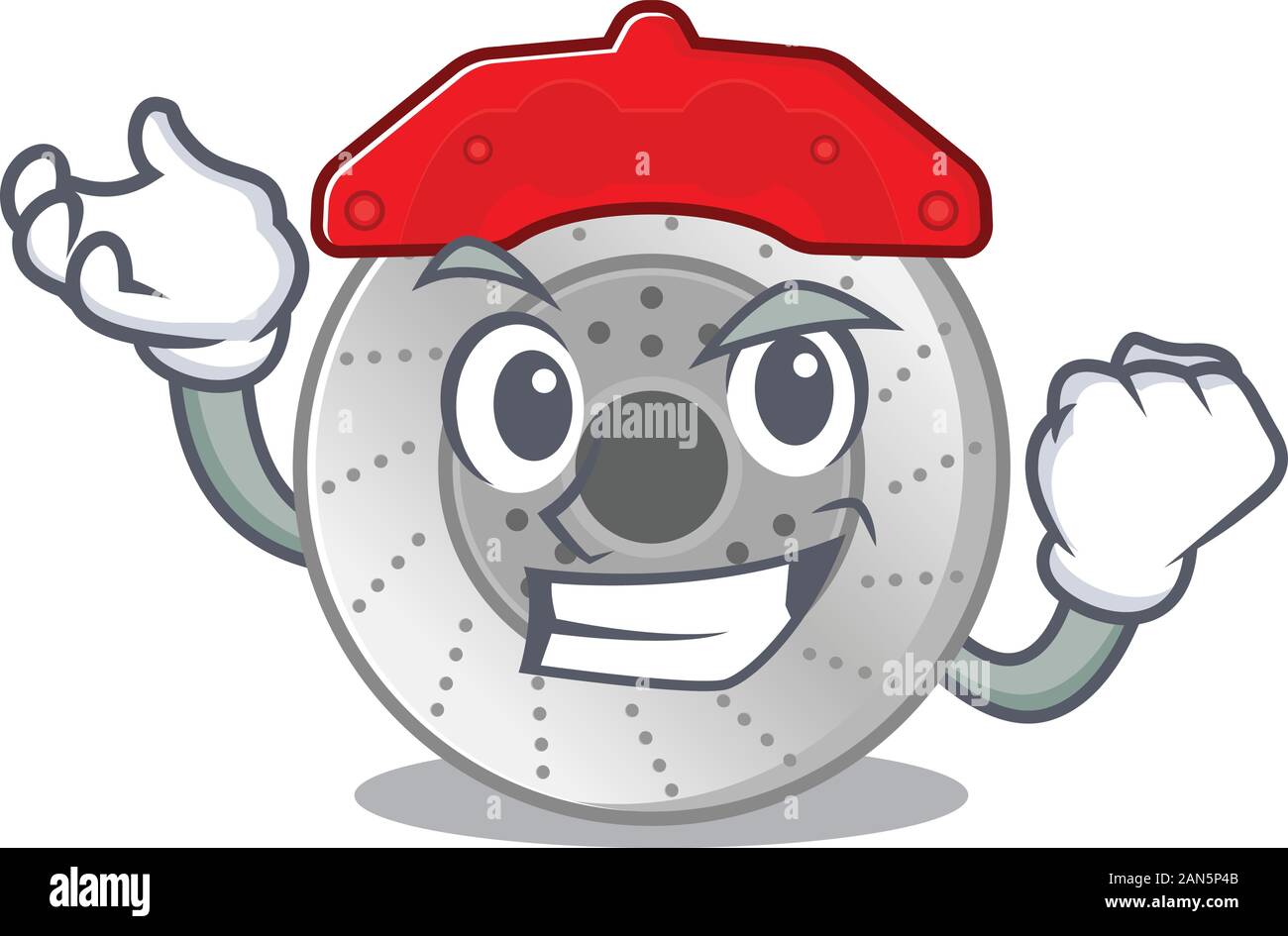 Happy confident Successful car brake cartoon character style Stock ...