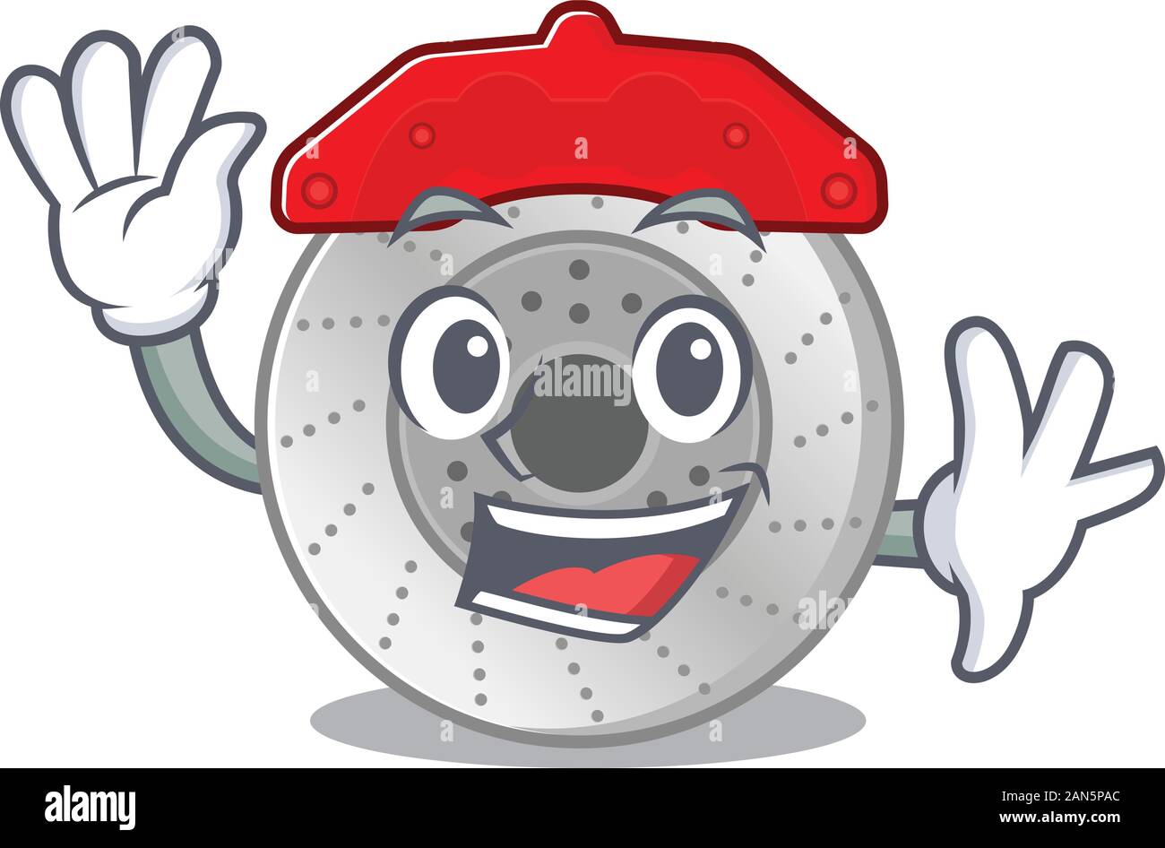 Waving friendly car brake cartoon character design Stock Vector Image ...