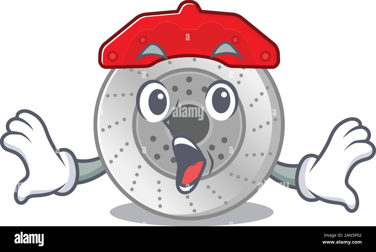Car brake cartoon character design on a surprised gesture Stock Vector ...