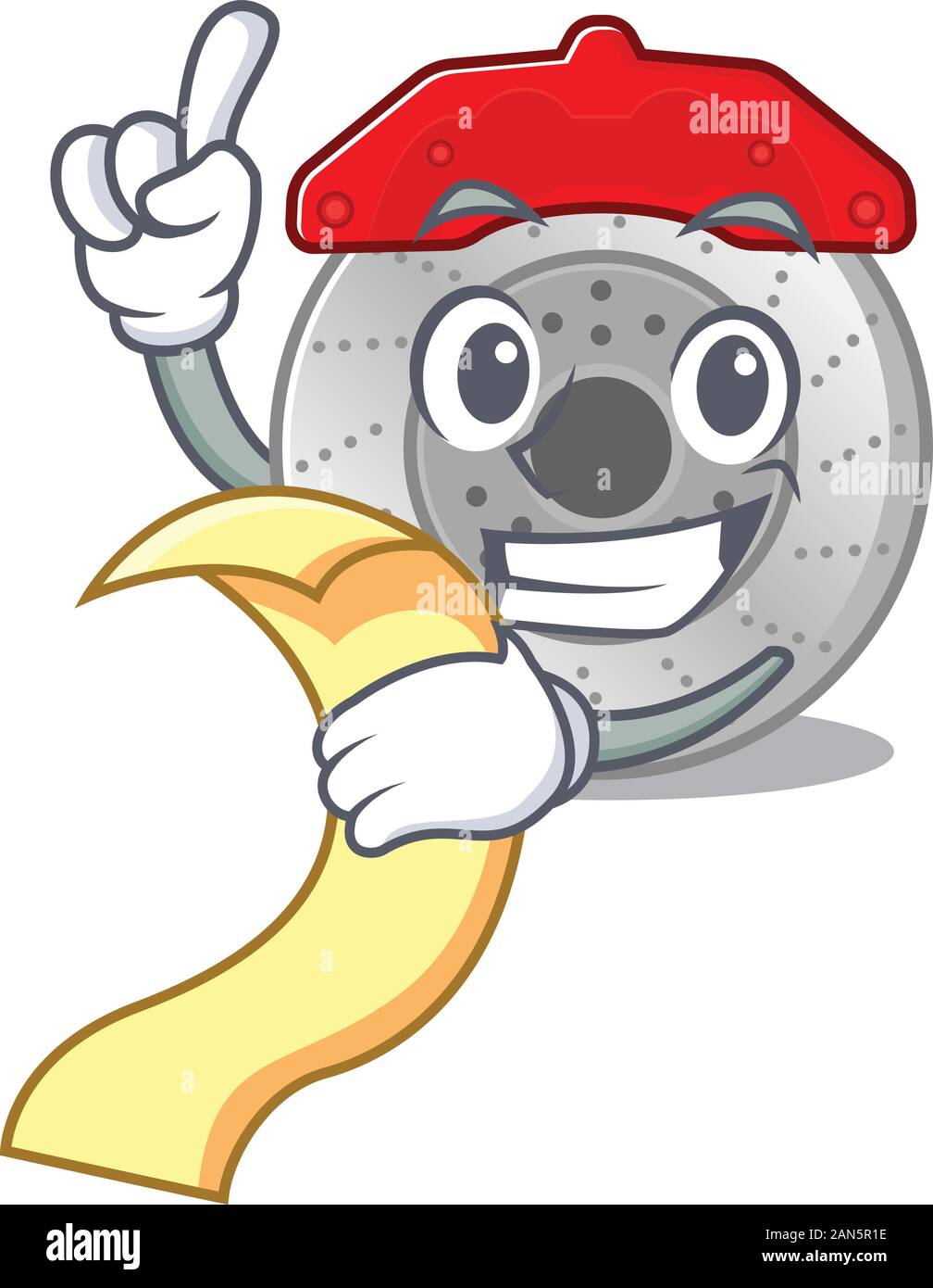 A funny cartoon character of car brake with a menu Stock Vector Image ...