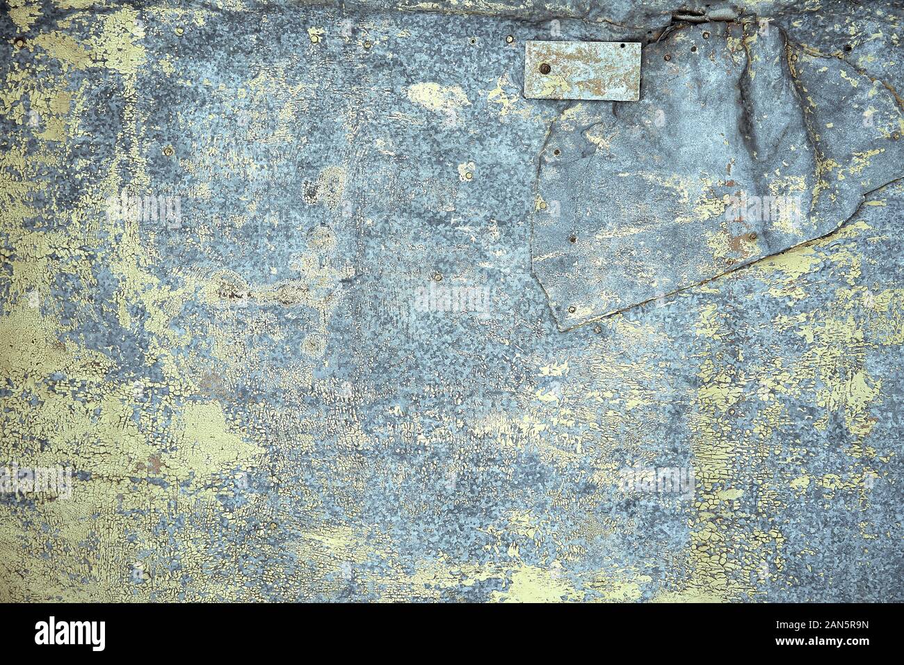 galvanized metal texture with old peeling paint. Metal background ...