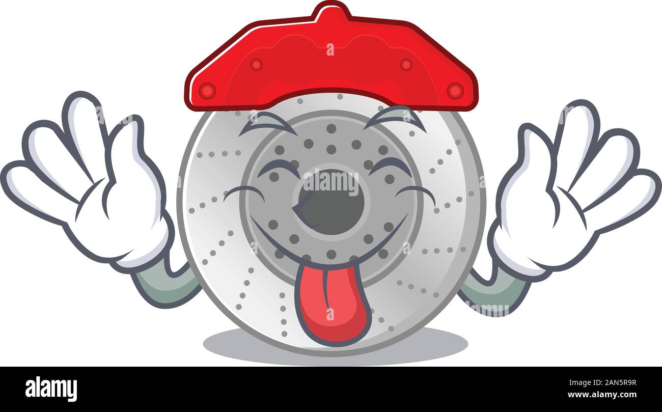 Cute car brake cartoon mascot style with Tongue out Stock Vector Image ...