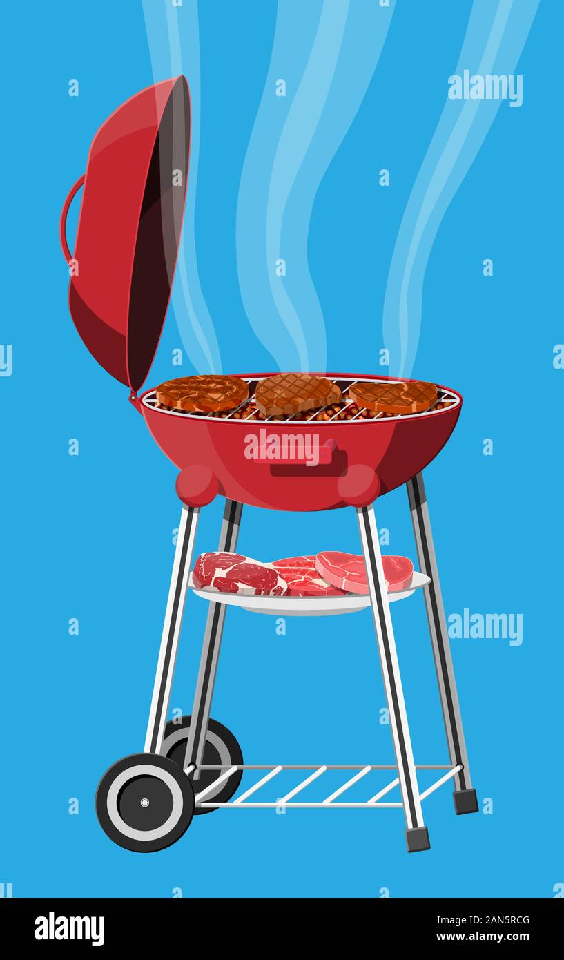 Round barbecue grill. Bbq icon. Electric grill Stock Vector Image & Art ...