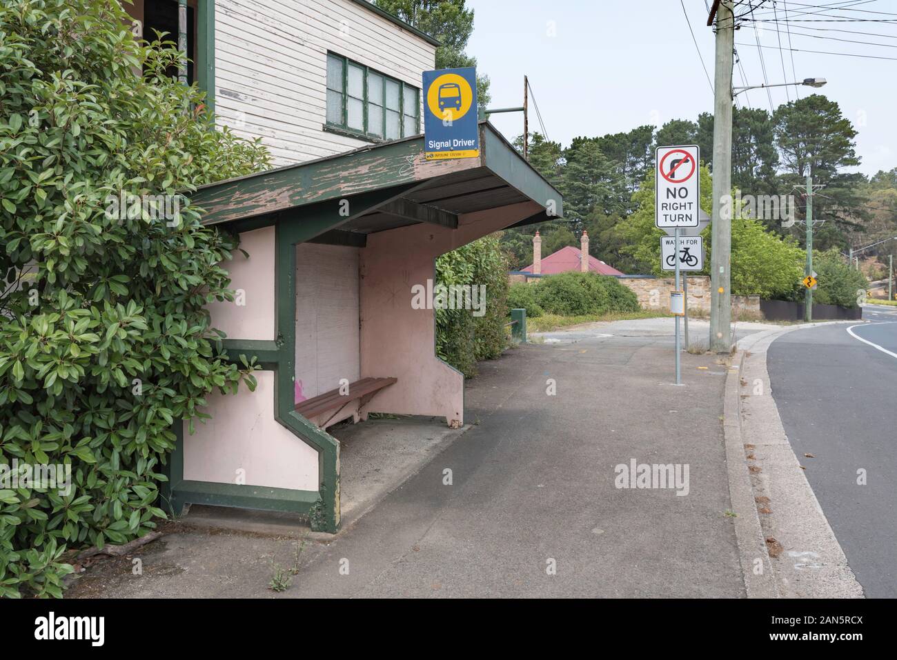 Timber and steel bus stop hi-res stock photography and images - Alamy