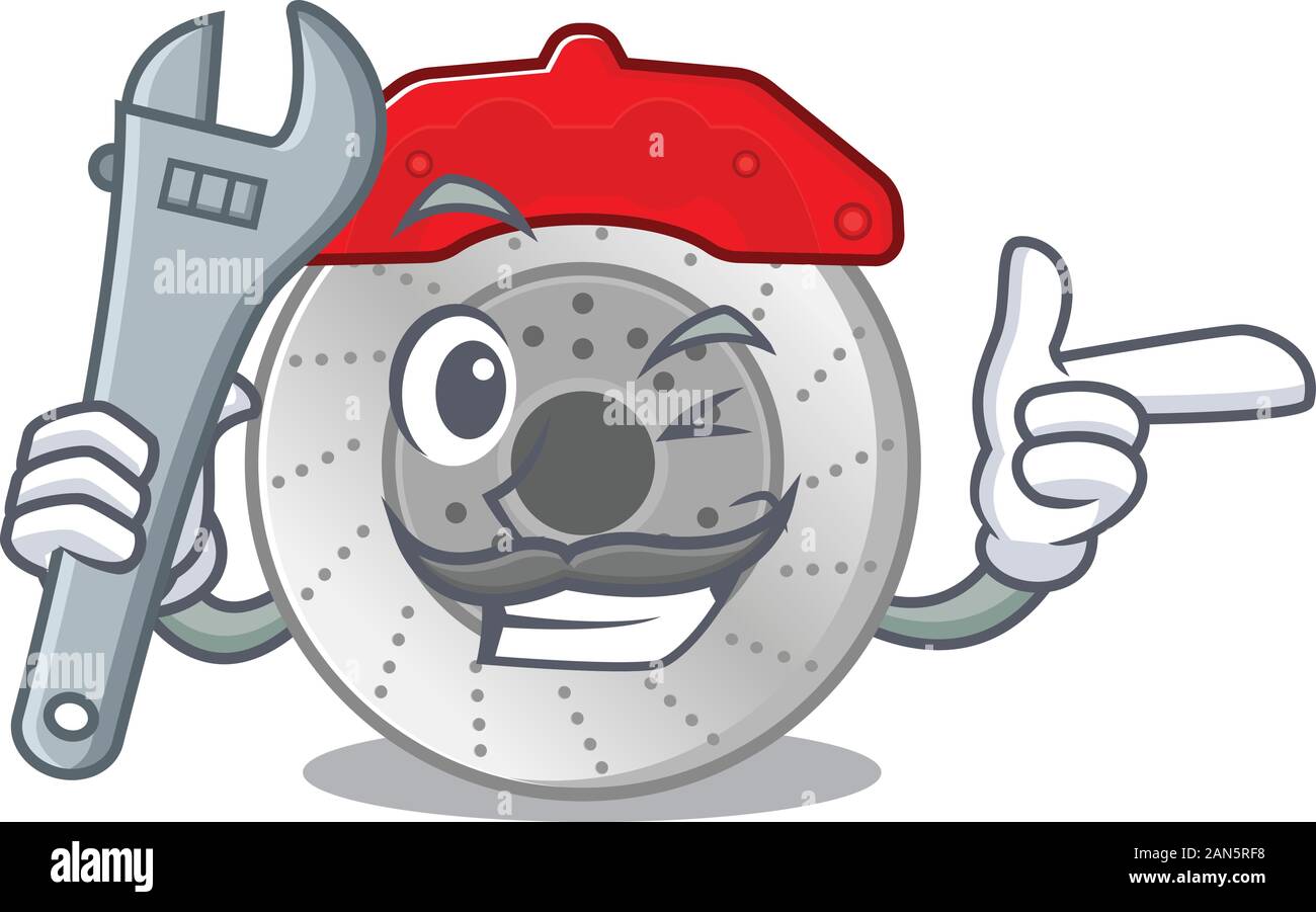Smart Mechanic car brake cartoon character design Stock Vector Image ...