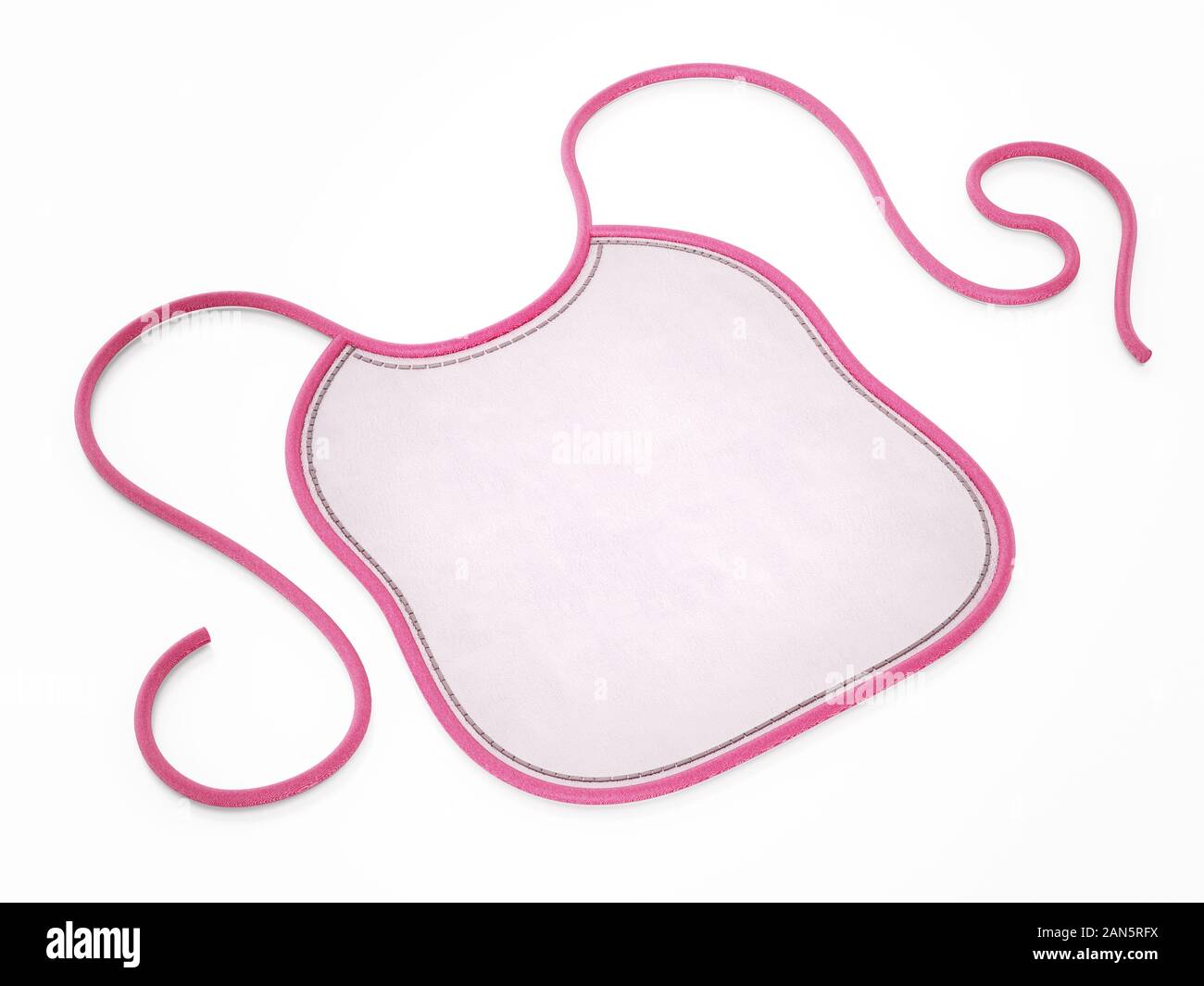 Pink baby apron isolated on white background. 3D illustration Stock ...