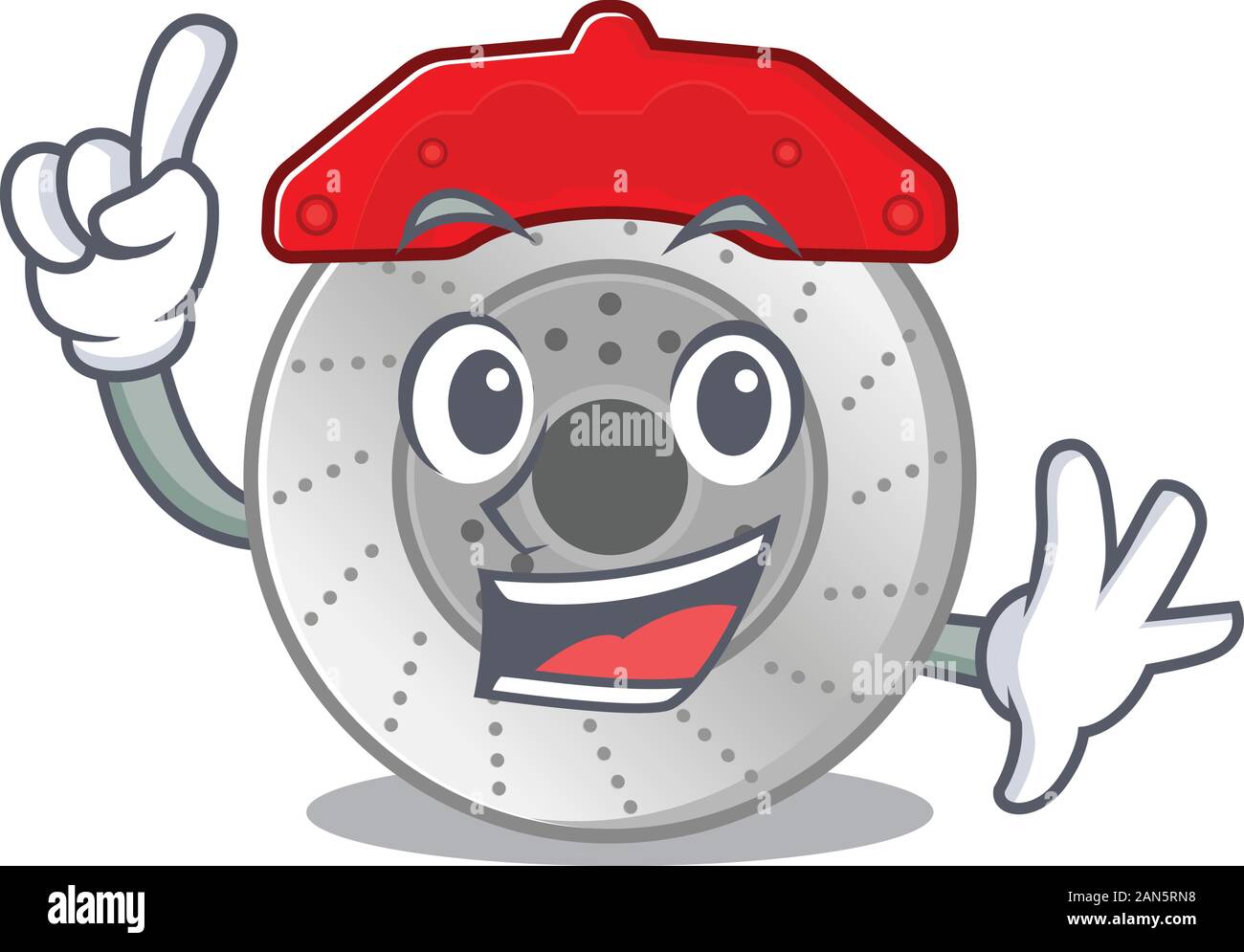 One Finger car brake in mascot cartoon character style Stock Vector ...