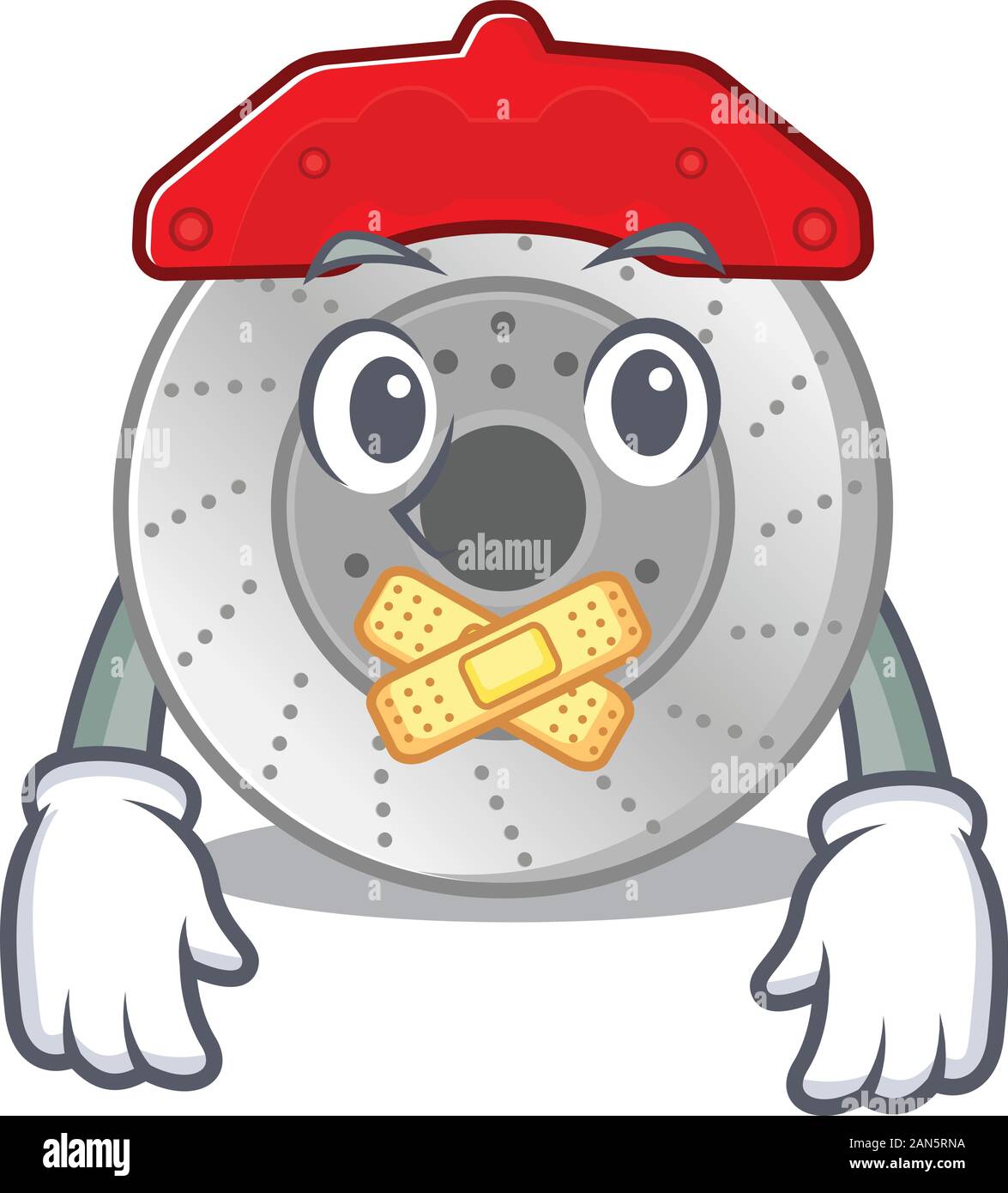 a silent gesture of car brake mascot cartoon character design Stock ...