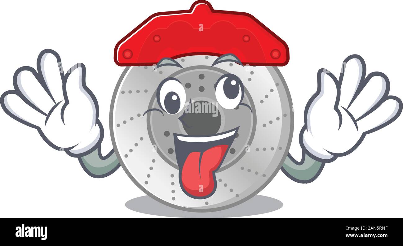 Car brake Cartoon character style with a crazy face Stock Vector Image ...