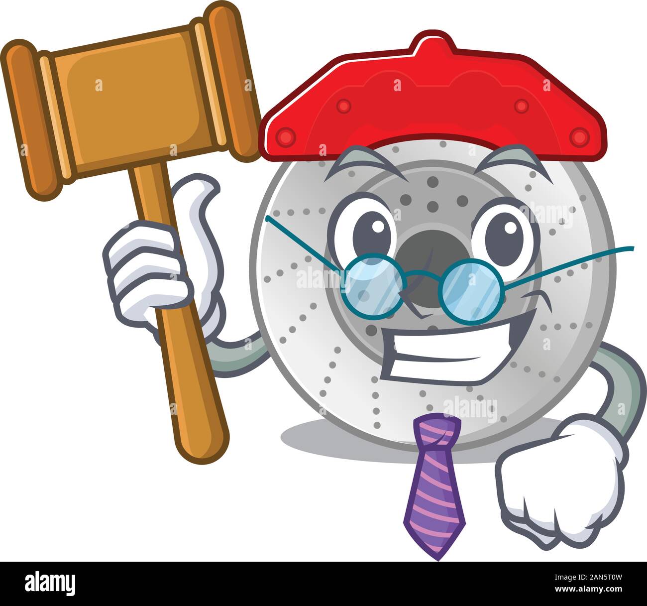 Smart Judge car brake in mascot cartoon character style Stock Vector ...