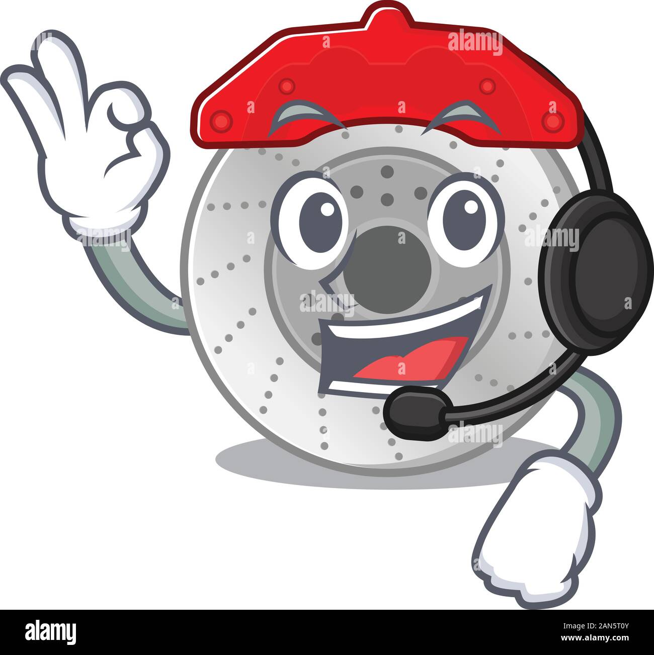 Smiley car brake cartoon character design wearing headphone Stock ...