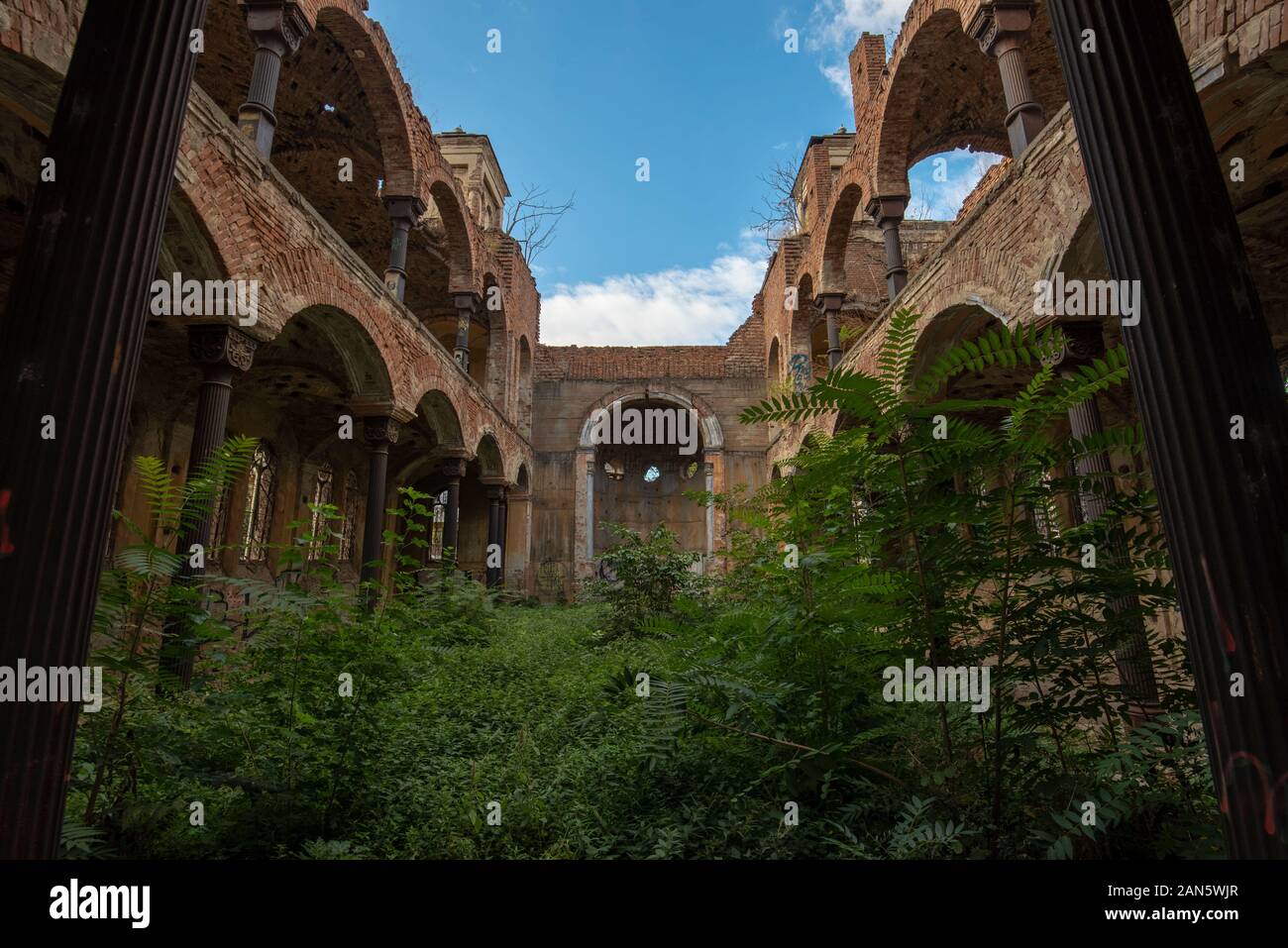 The ruins of the old abandoned Synagogue in Vidin, Bulgaria. Located ...