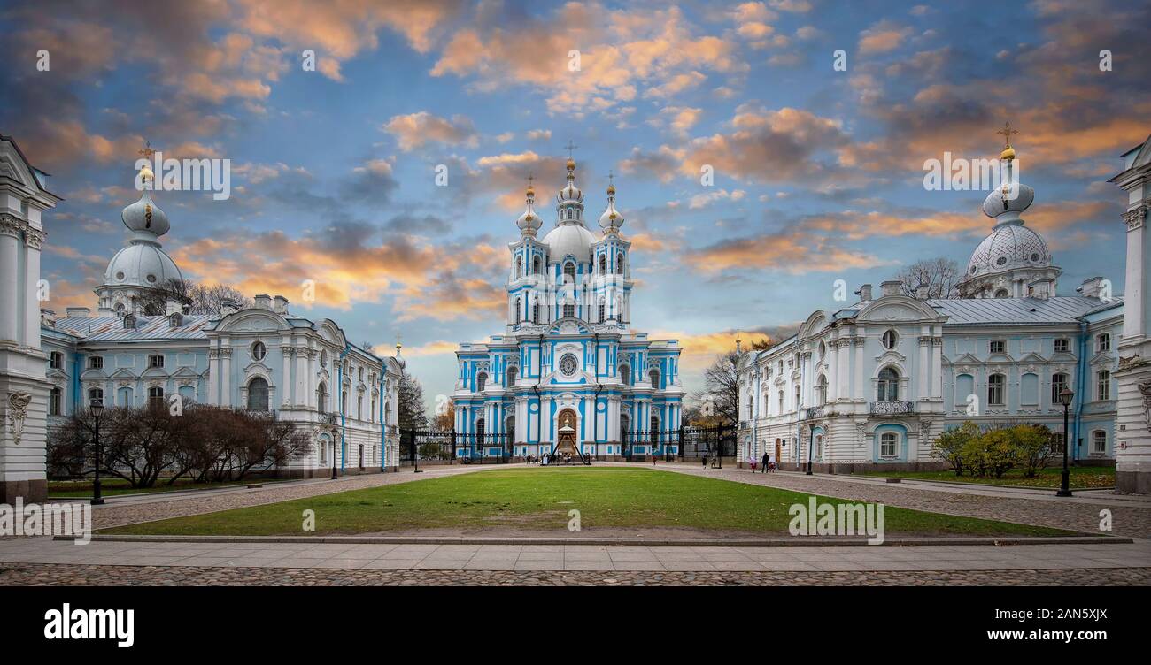 Smolny Convent of the Resurrection on square Rastrelli in Saint ...