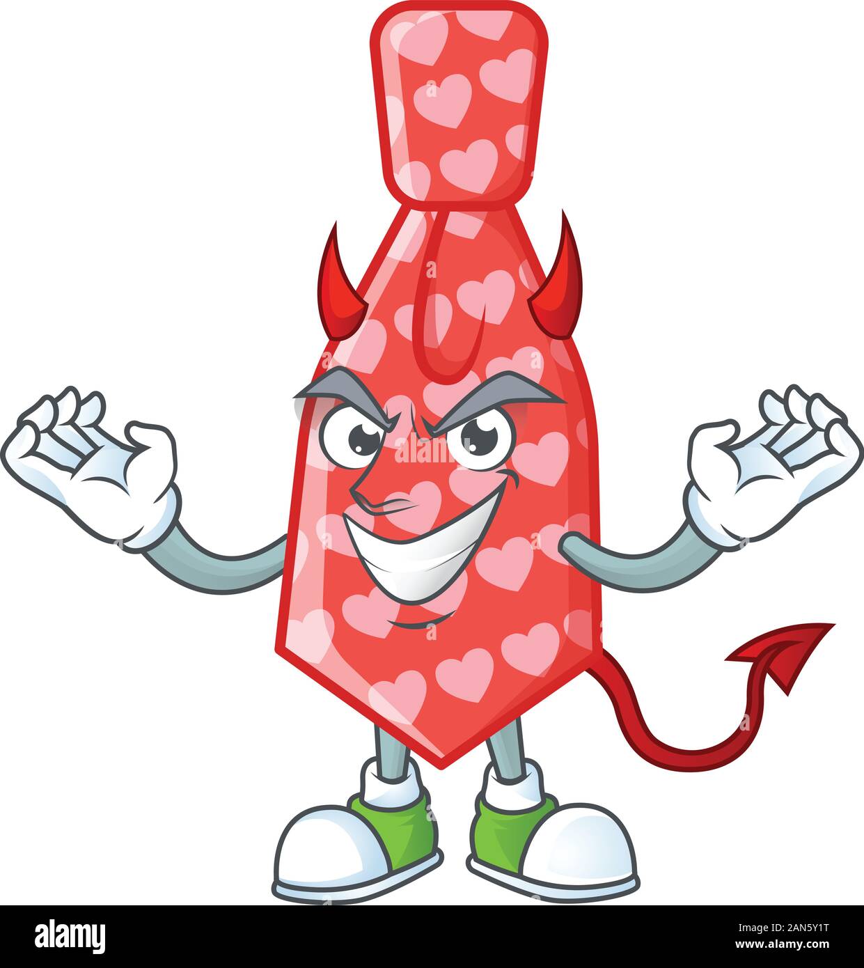 Devil red love tie Cartoon character design Stock Vector Image & Art ...