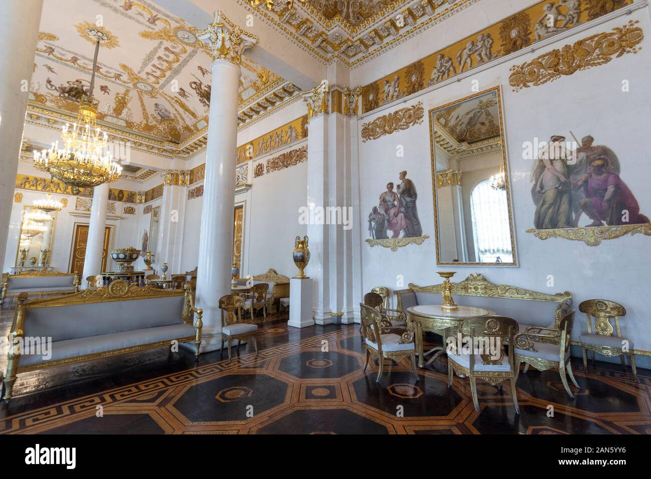 Saint Petersburg, Russia - interior of the State Russian Museum. The ...