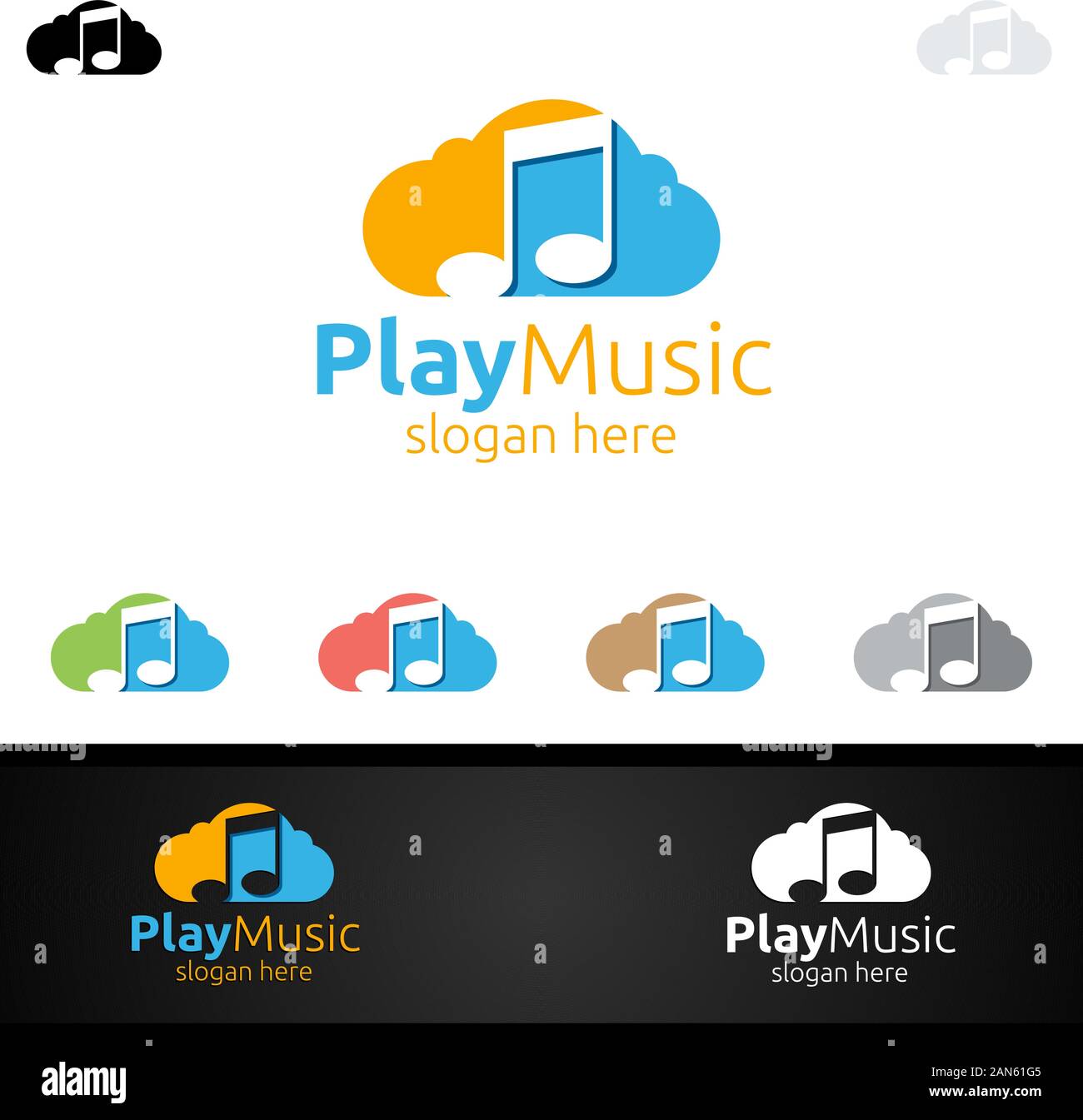 Music Logo with Note and Cloud Concept Stock Vector Image & Art - Alamy
