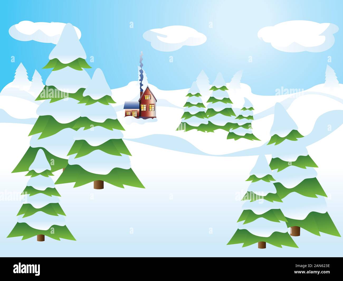 Clouds forest winter Stock Vector Images - Alamy
