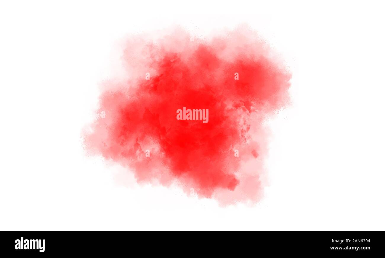 Red watercolor splash brush isolated on white Stock Photo - Alamy