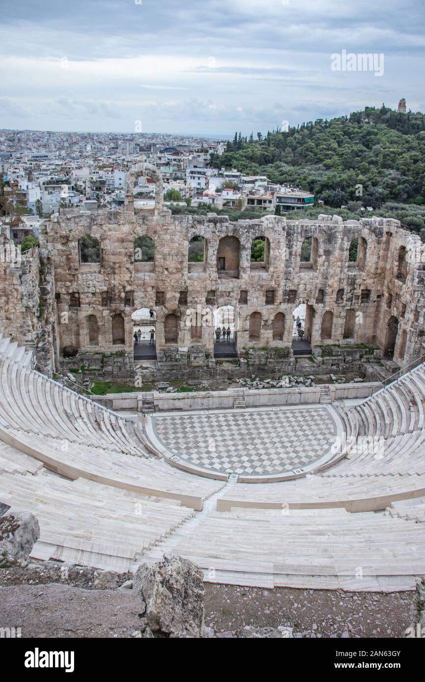 Odeon of Herodes Atticus in Athens greece. Ancient historical monument ...