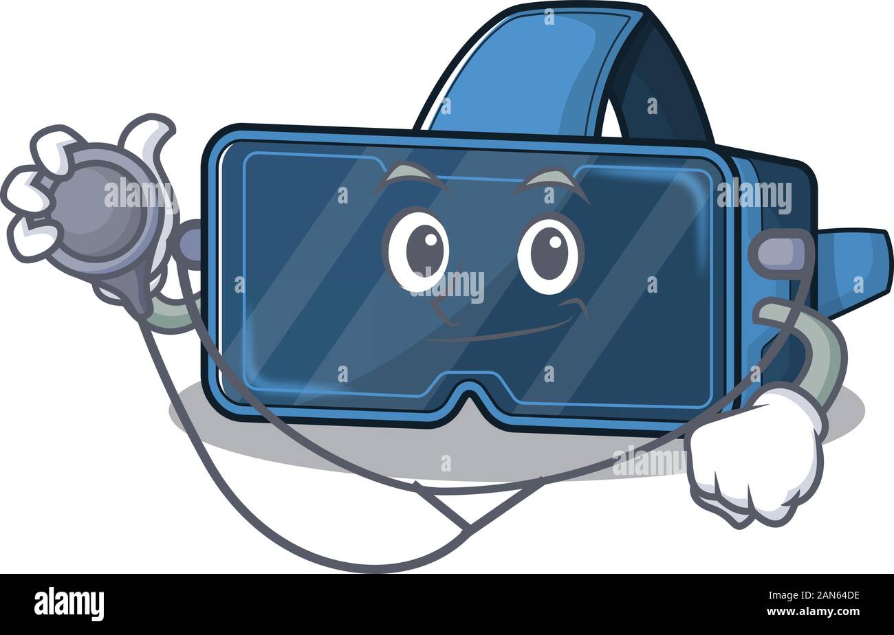 Smart and cool vr virtual reality cartoon character in a Doctor with ...