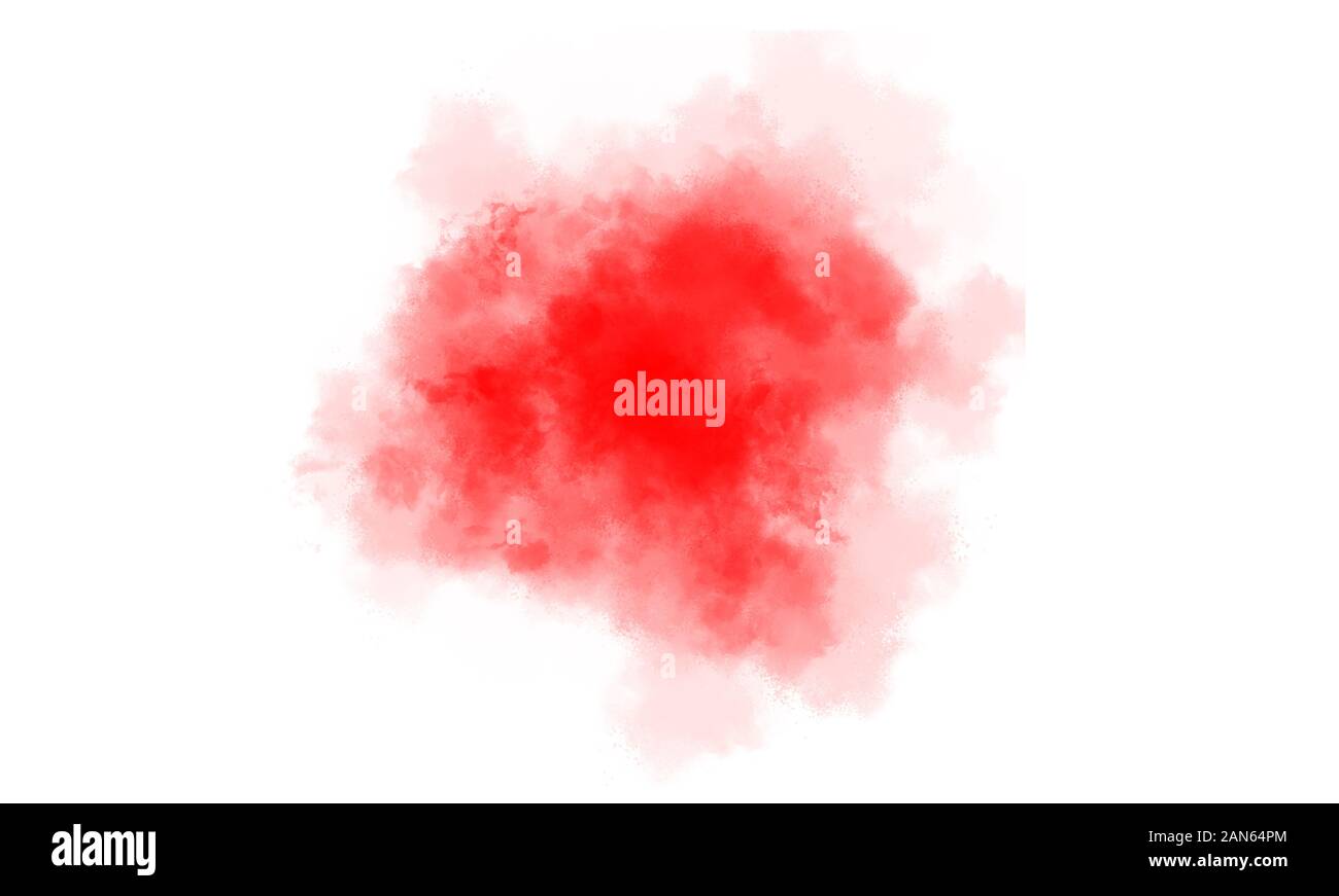 Abstract red watercolor splash isolated on white background Stock Photo ...