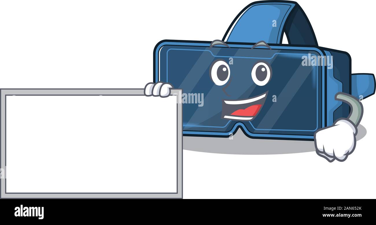 Funny vr virtual reality cartoon character design style with board ...