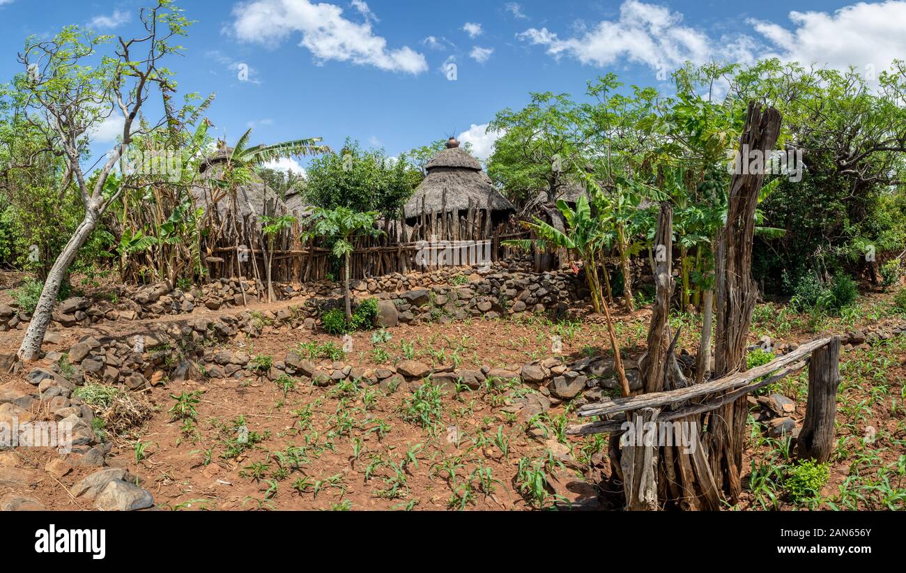 Fantastic walled village tribes Konso. African village. Africa ...