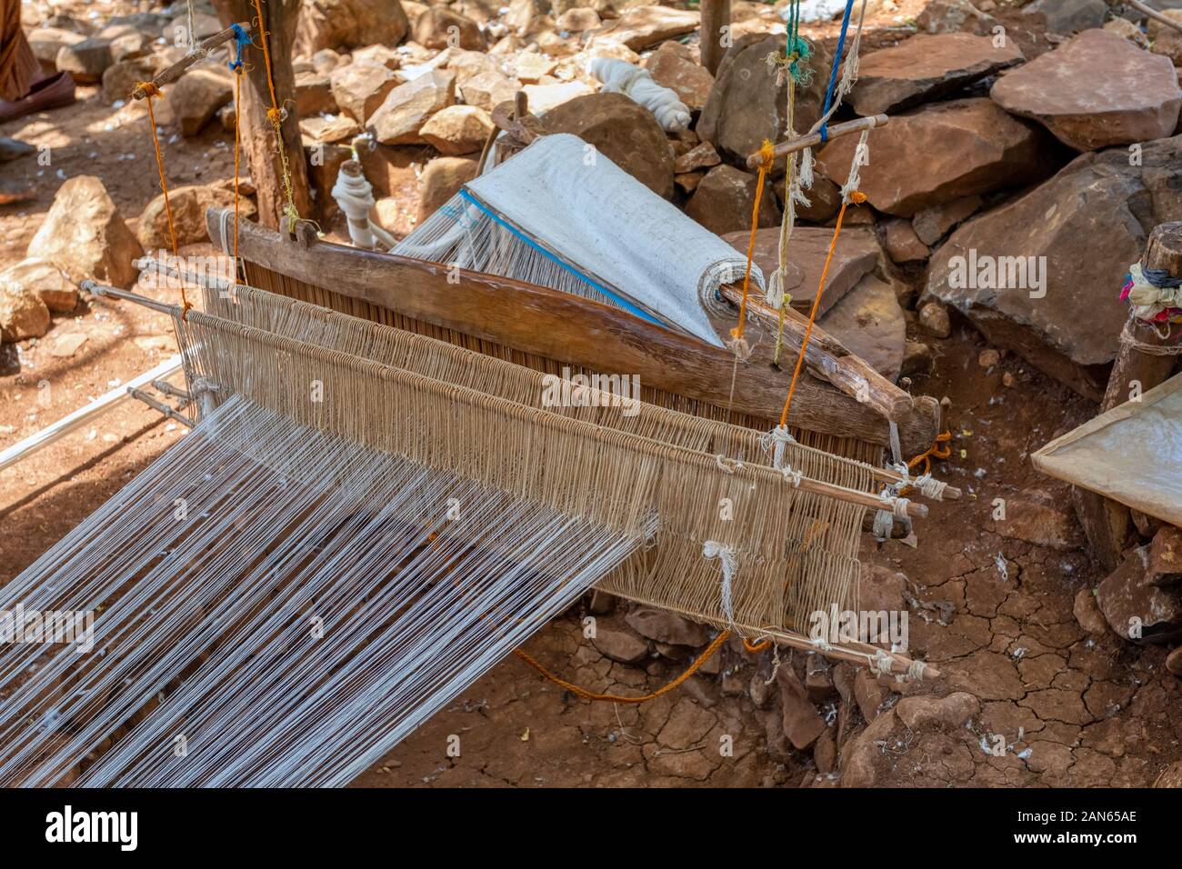 Hand loom in Konso village, karat Ethiopia. Craftsmanship background ...
