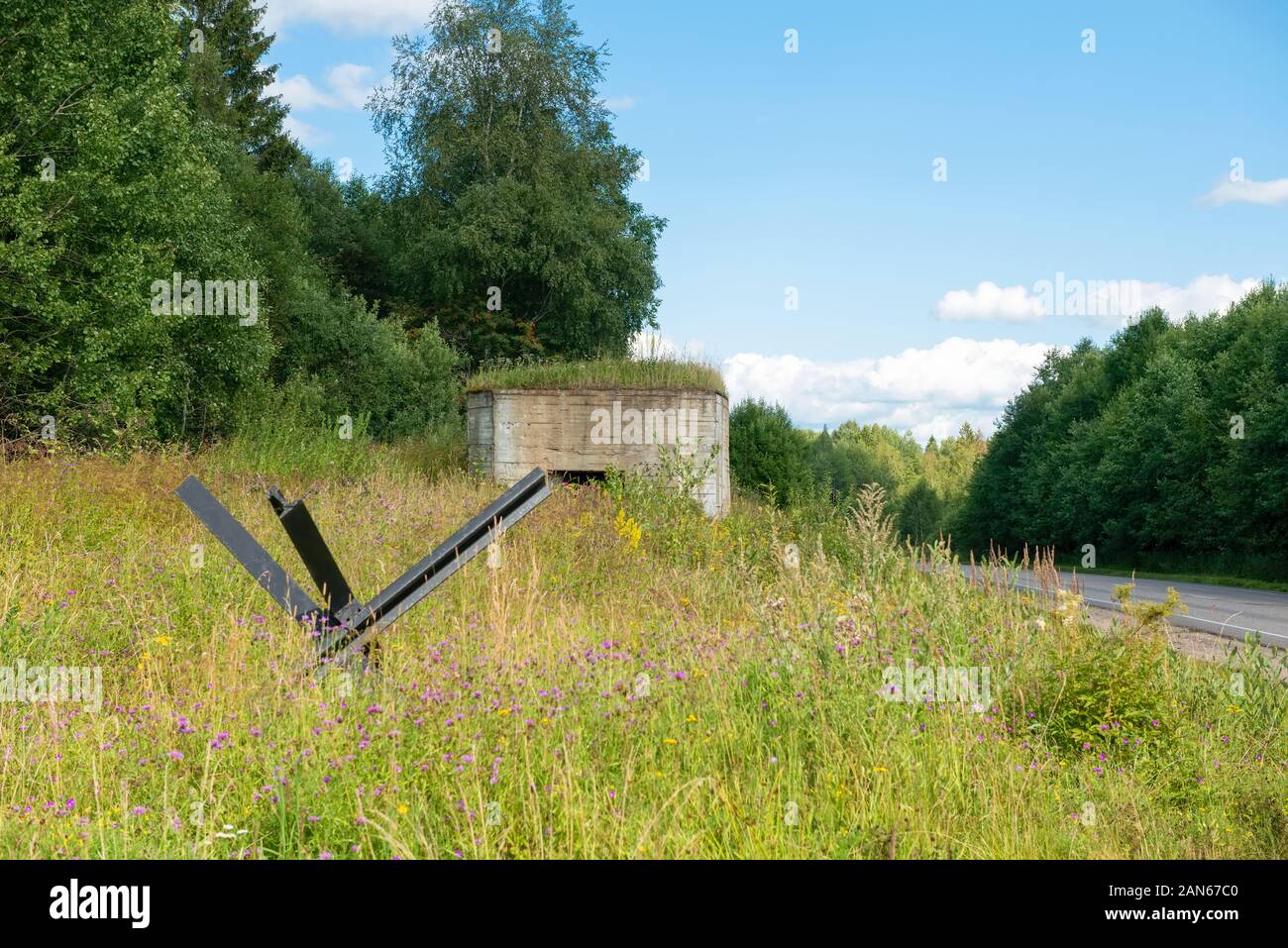 Soviet reinforced concrete pillbox surviving from the Second World War ...