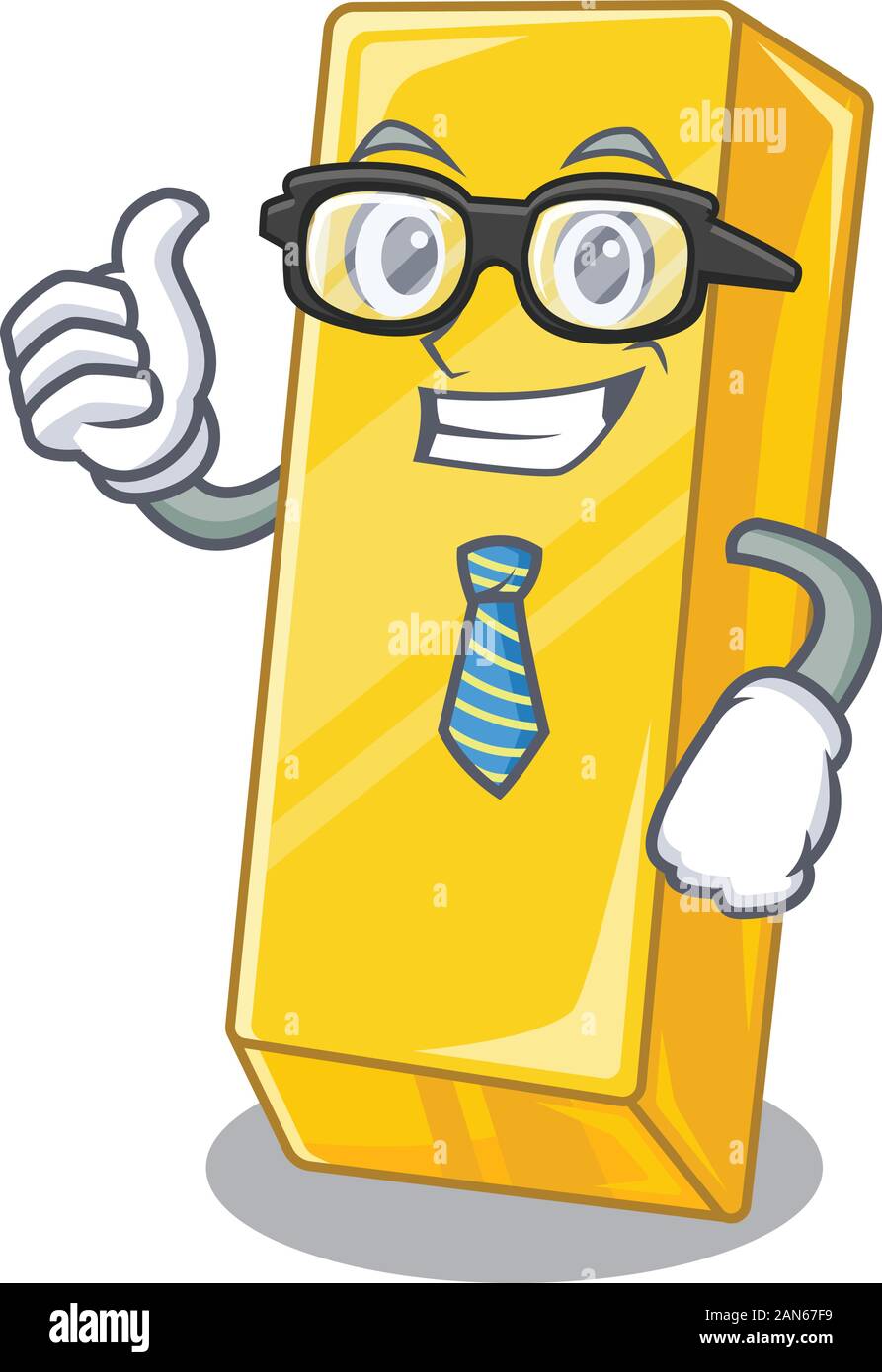 cartoon character of Businessman gold bar wearing glasses Stock Vector ...