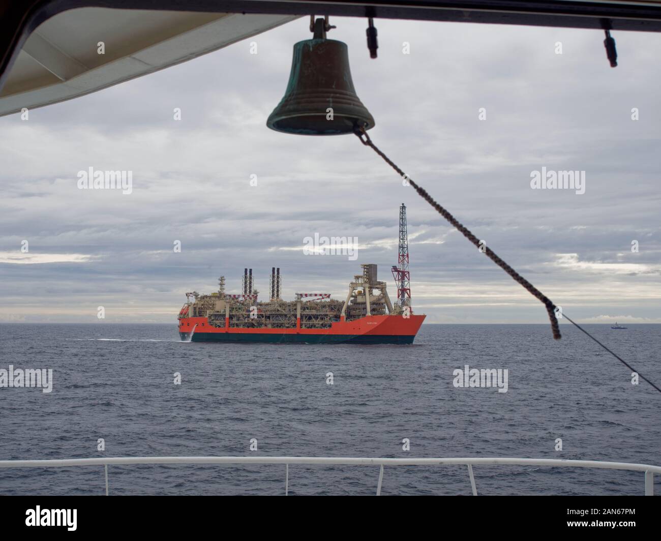 The Glen Lyon FPSO seen from the Bridge of a Seismic Vessel, conducting ...