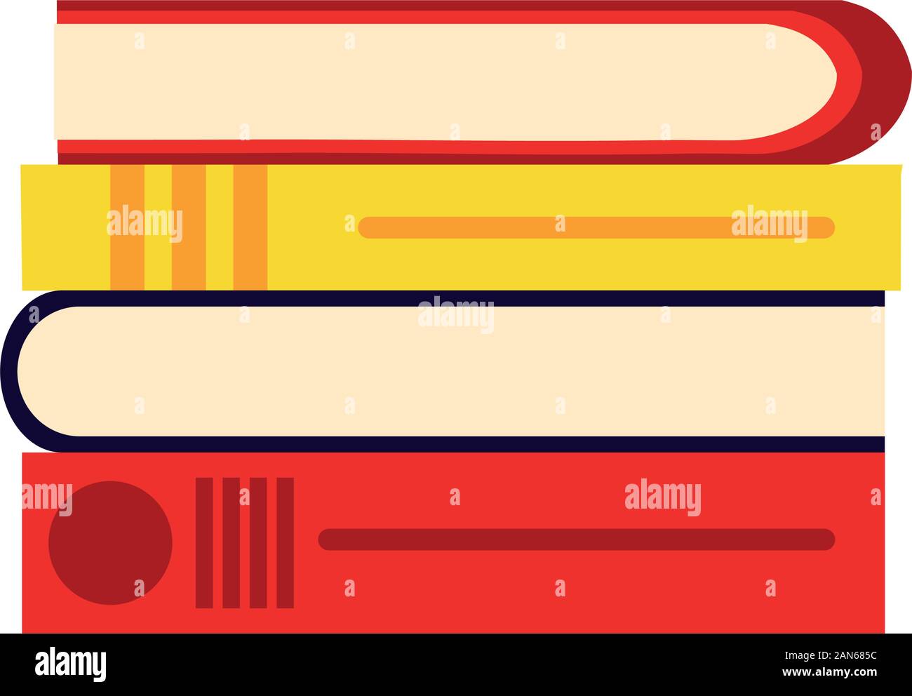 school pile text books icons Stock Vector Image & Art - Alamy