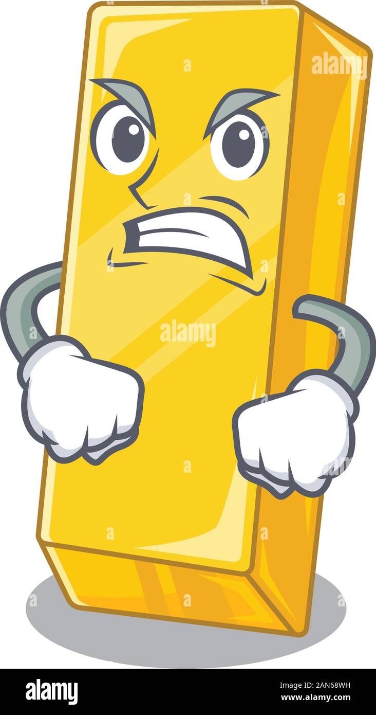 Gold bar cartoon character design having angry face Stock Vector Image ...