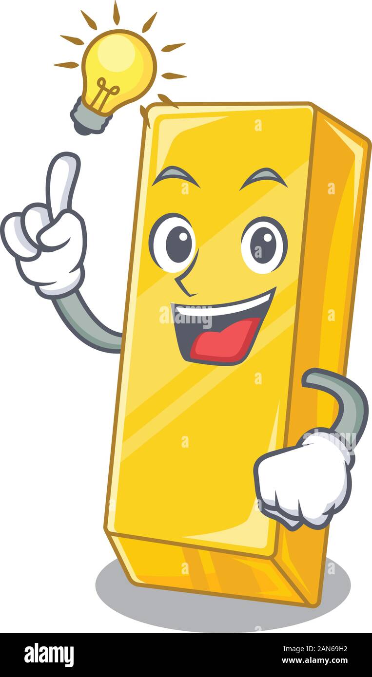Have an idea gesture of gold bar cartoon character design Stock Vector ...