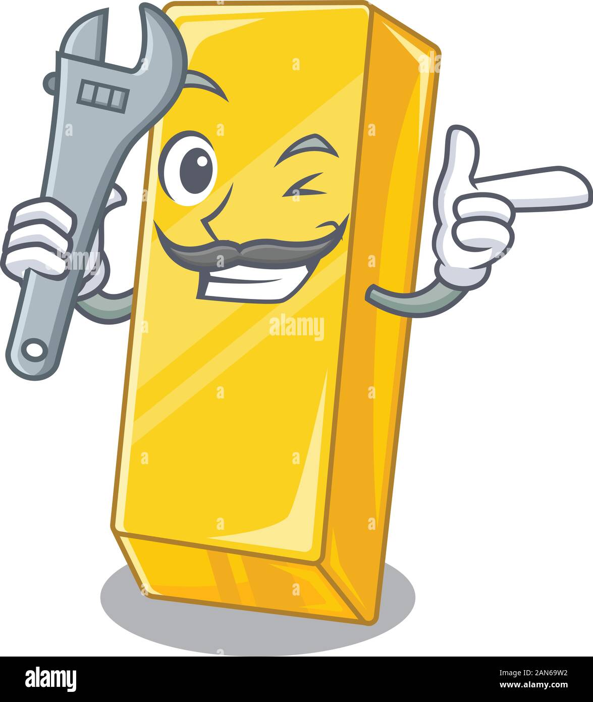 Smart Mechanic gold bar cartoon character design Stock Vector Image ...