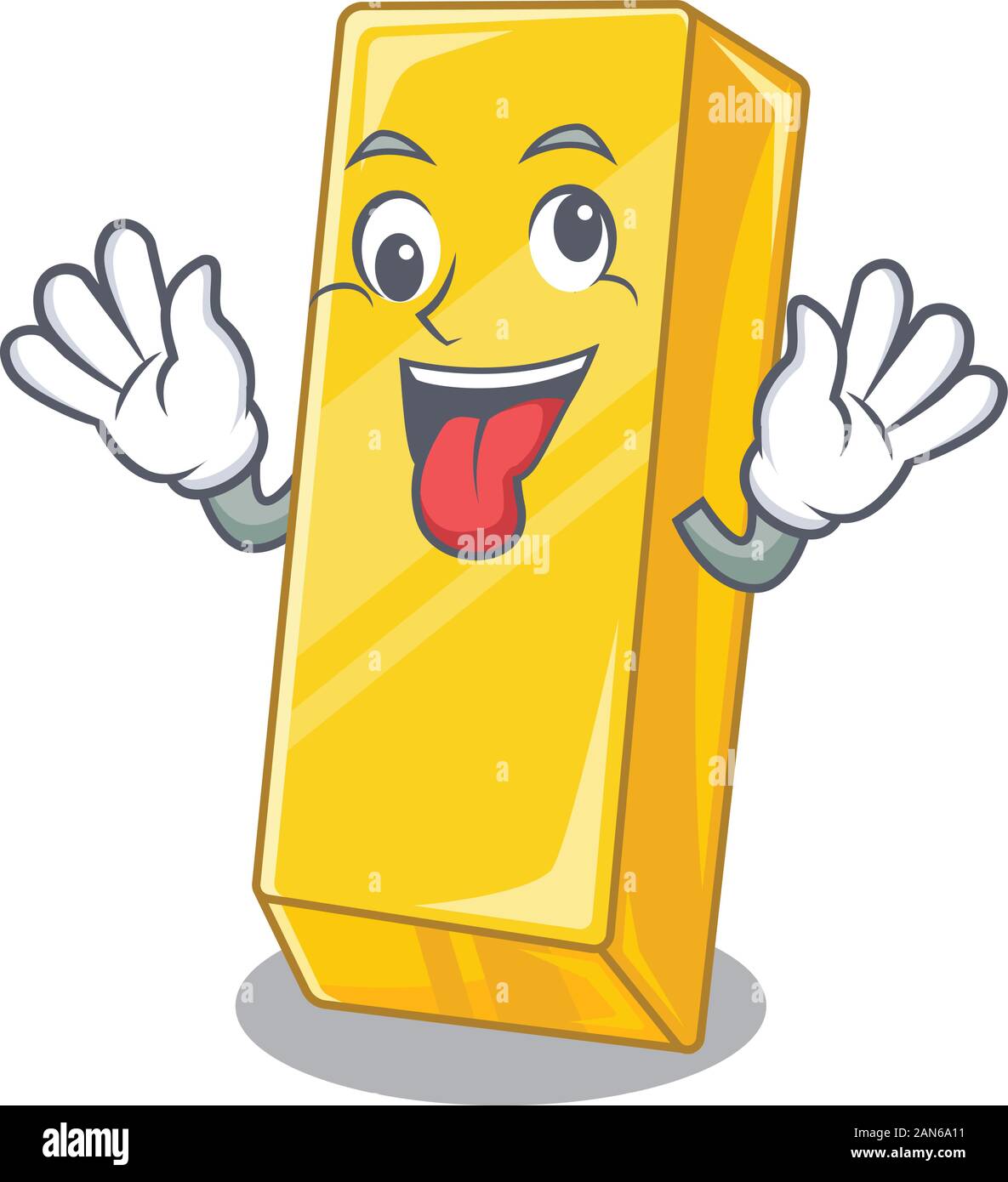 Gold bar Cartoon character style with a crazy face Stock Vector Image ...