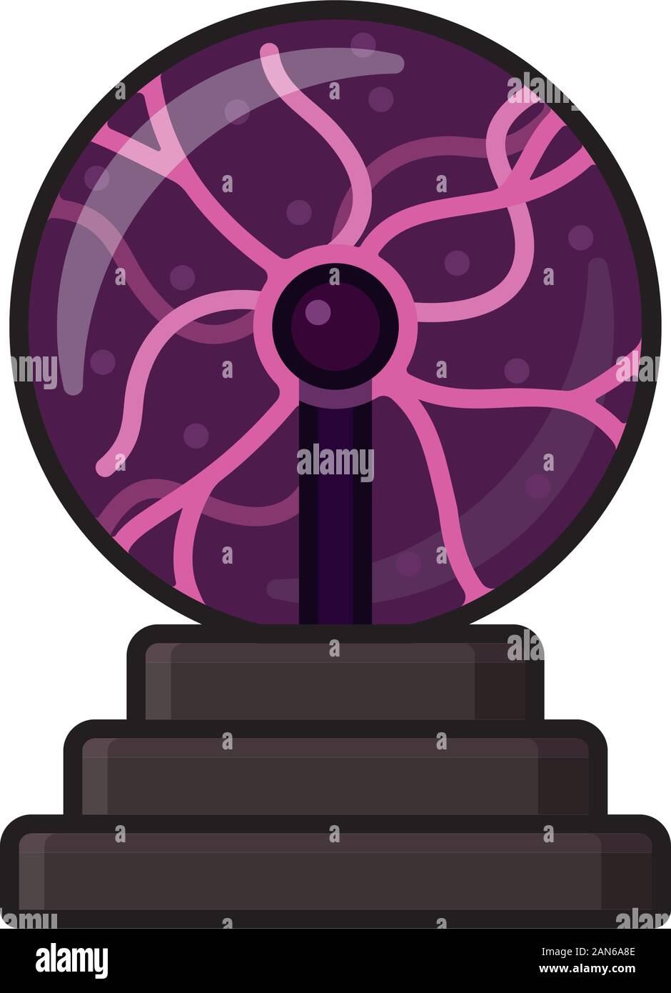 Plasma ball vector illustration. Isolated color symbol of science and ...