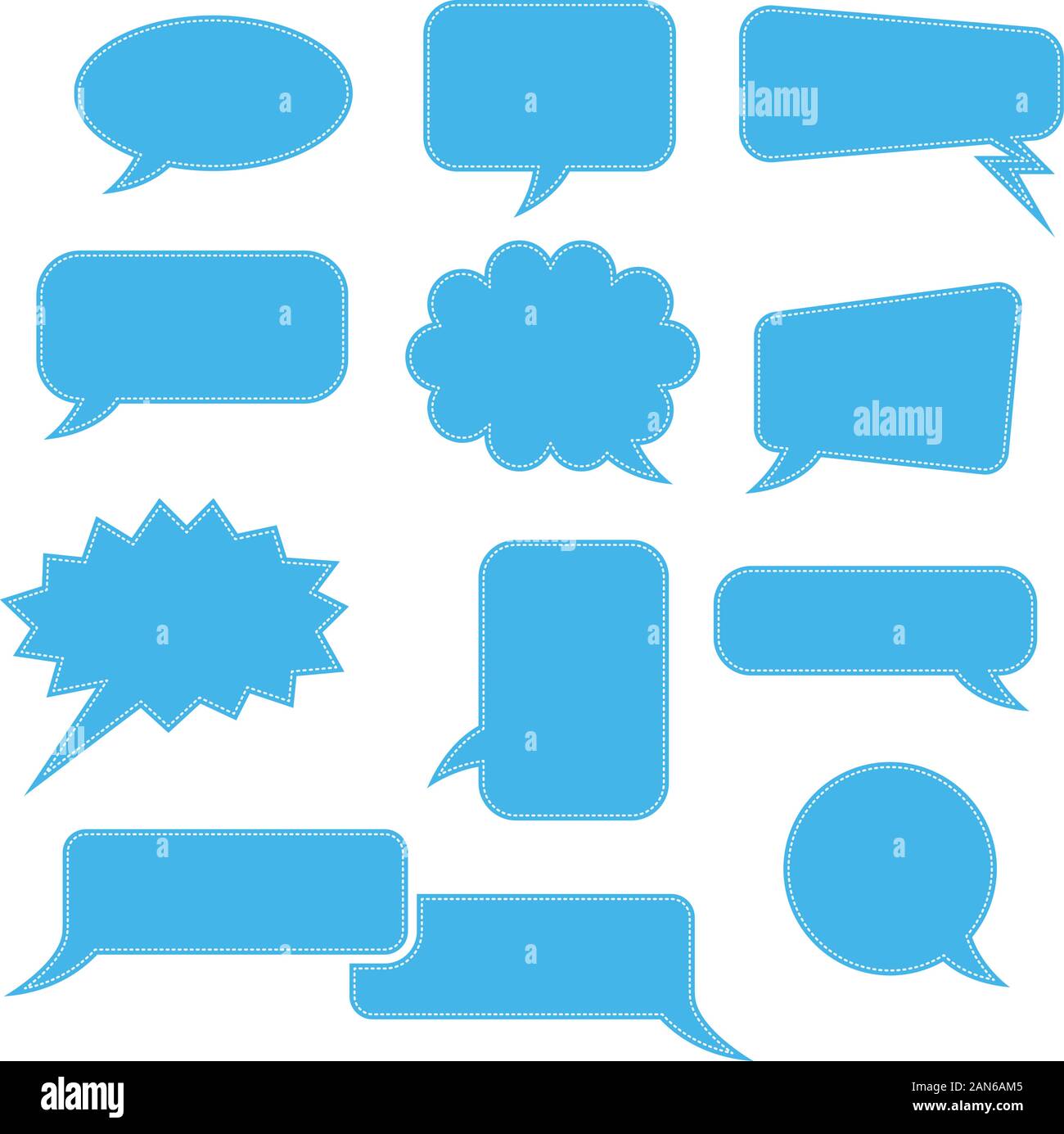 Speech bubbles. Blue blank signs Stock Vector Image & Art - Alamy