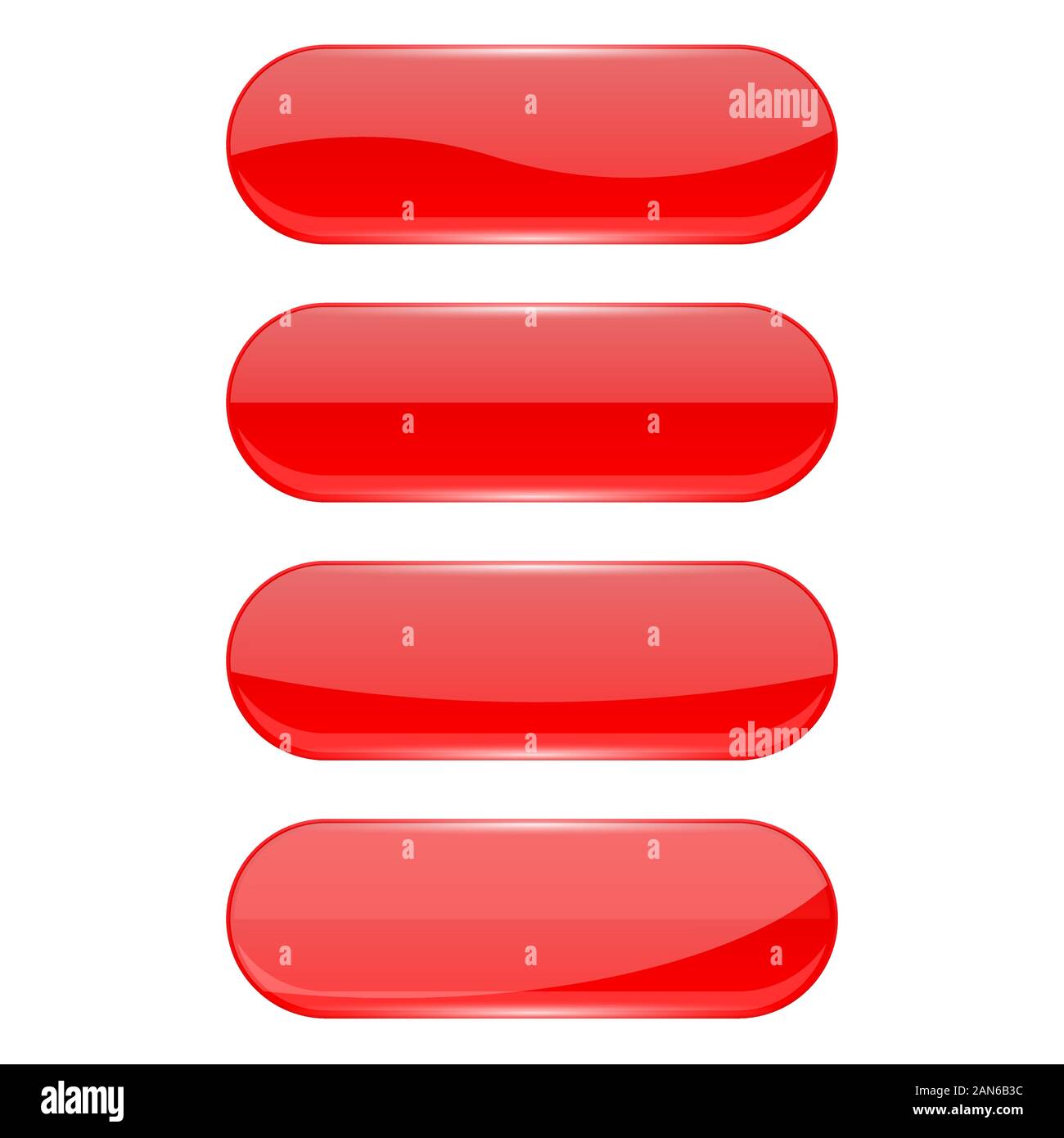 Web glass buttons. Red shiny oval icons Stock Vector Image & Art - Alamy