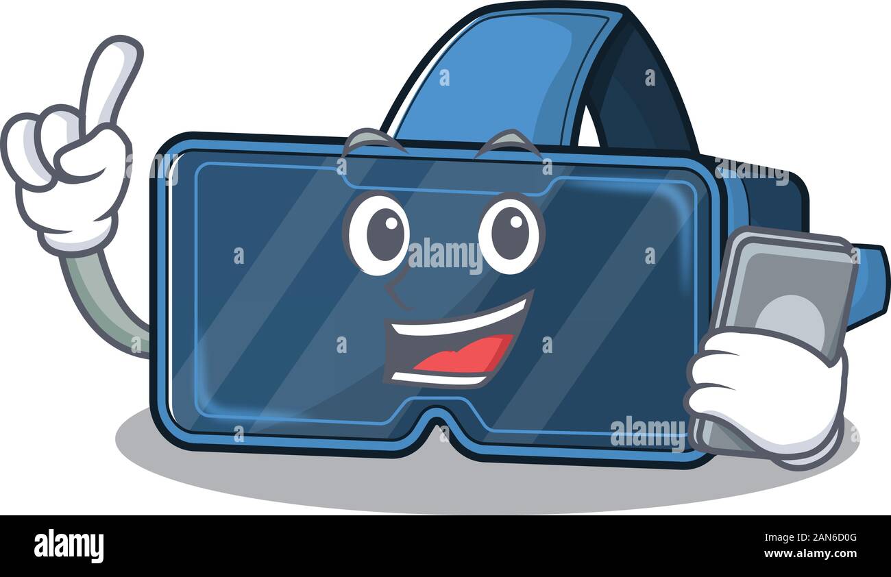 Cartoon design of vr virtual reality speaking on a phone Stock Vector ...