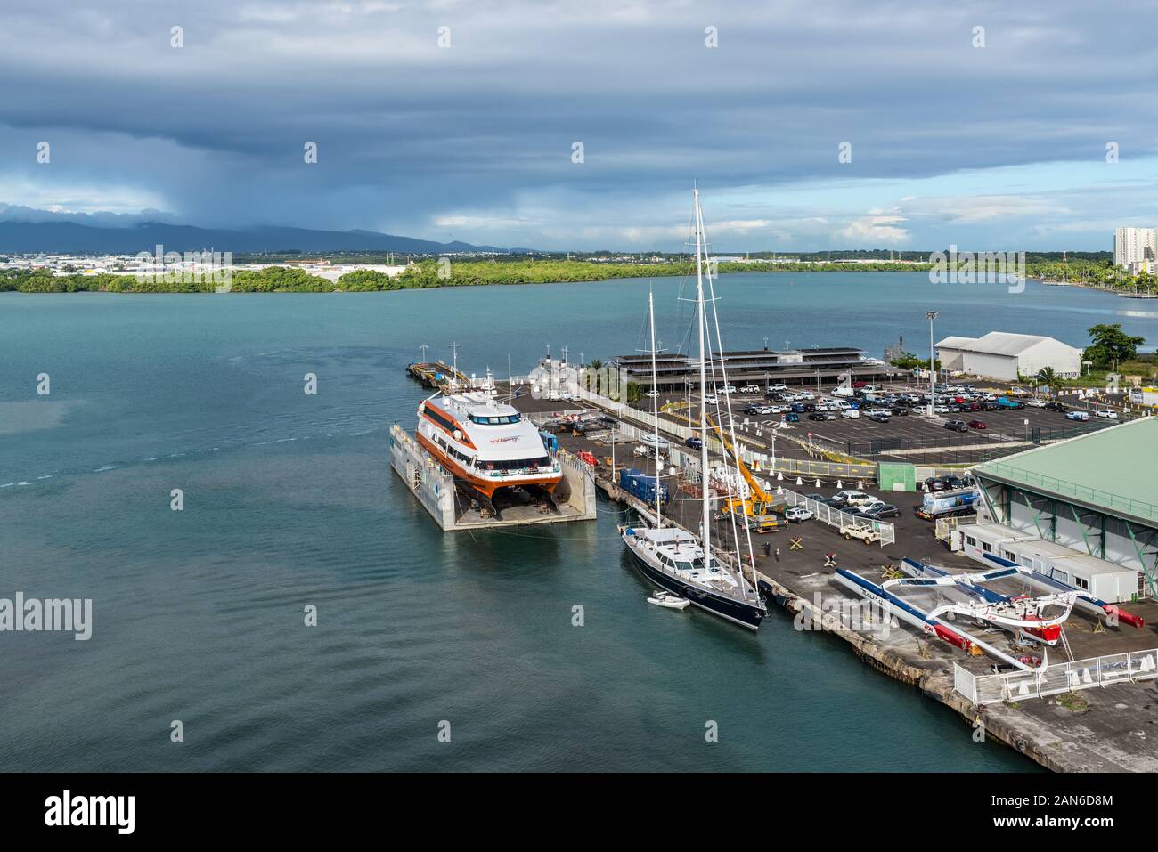 Pointe-a-Pitre, Guadeloupe - December 14, 2018: Waterfront of Pointe-a ...