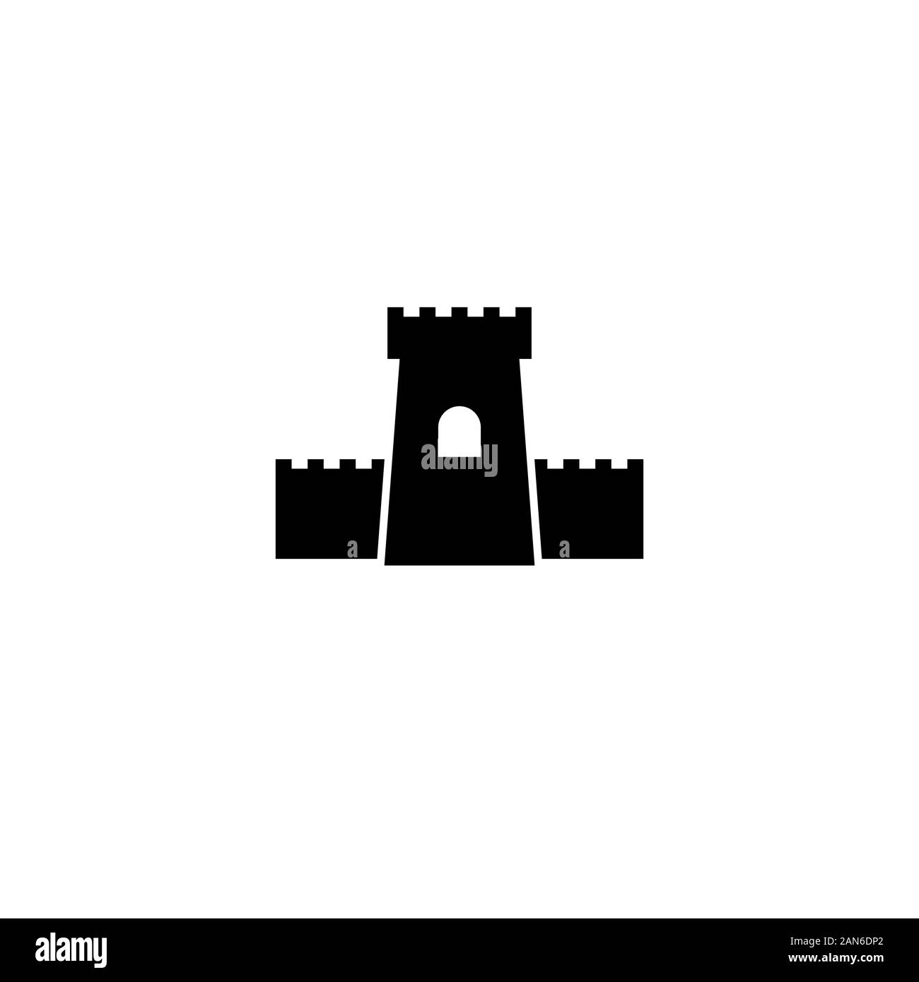 Fortress icon. Protection symbol. Tower, defense, castle, safety ...