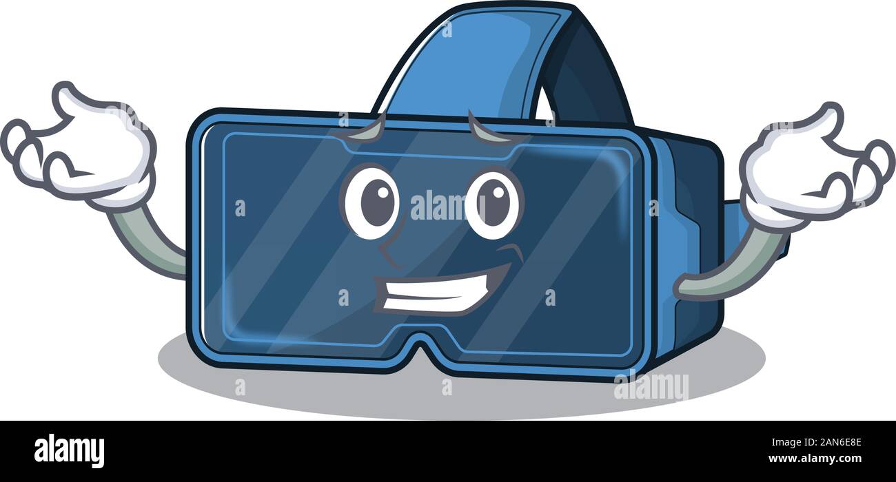 Super Funny Grinning vr virtual reality mascot cartoon style Stock ...