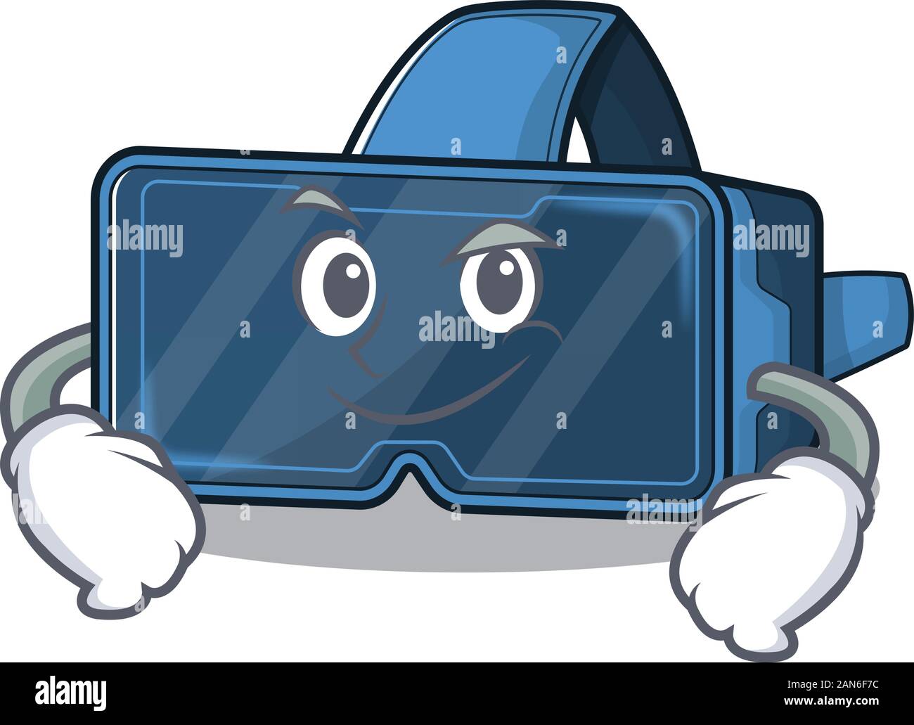 Cool vr virtual reality mascot character with Smirking face Stock ...