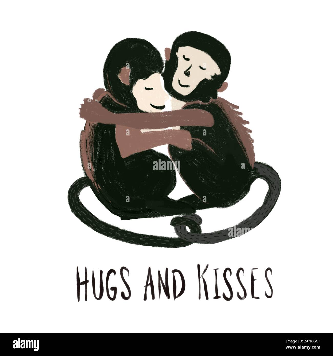 Monkey hugs Cut Out Stock Images & Pictures - Alamy