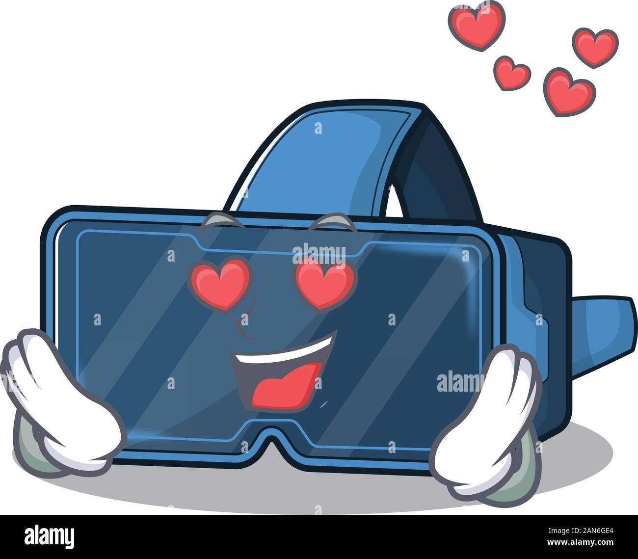 falling in love cute vr virtual reality cartoon character design Stock ...
