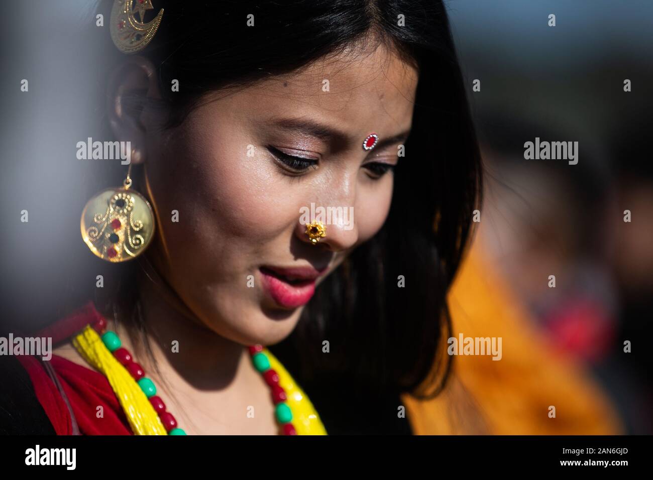 Kathmandu, Nepal. 15th Jan, 2020. A Portrait of Nepalese Magar ...