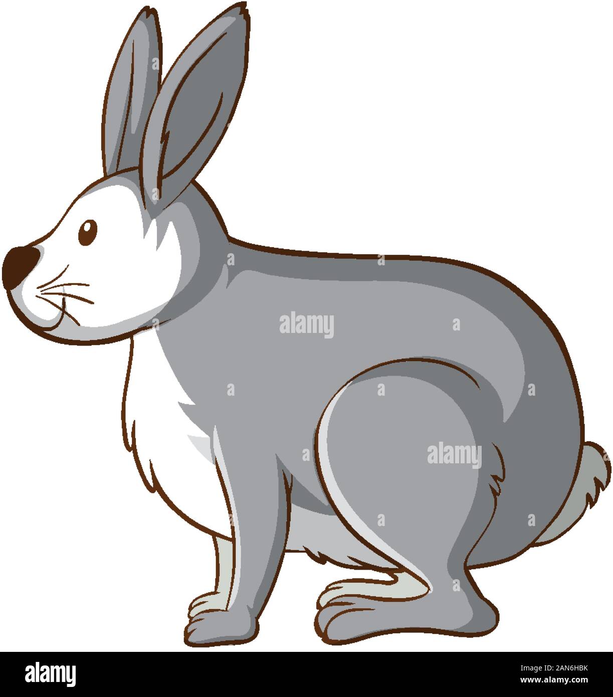 Gray bunny on white background illustration Stock Vector Image & Art ...