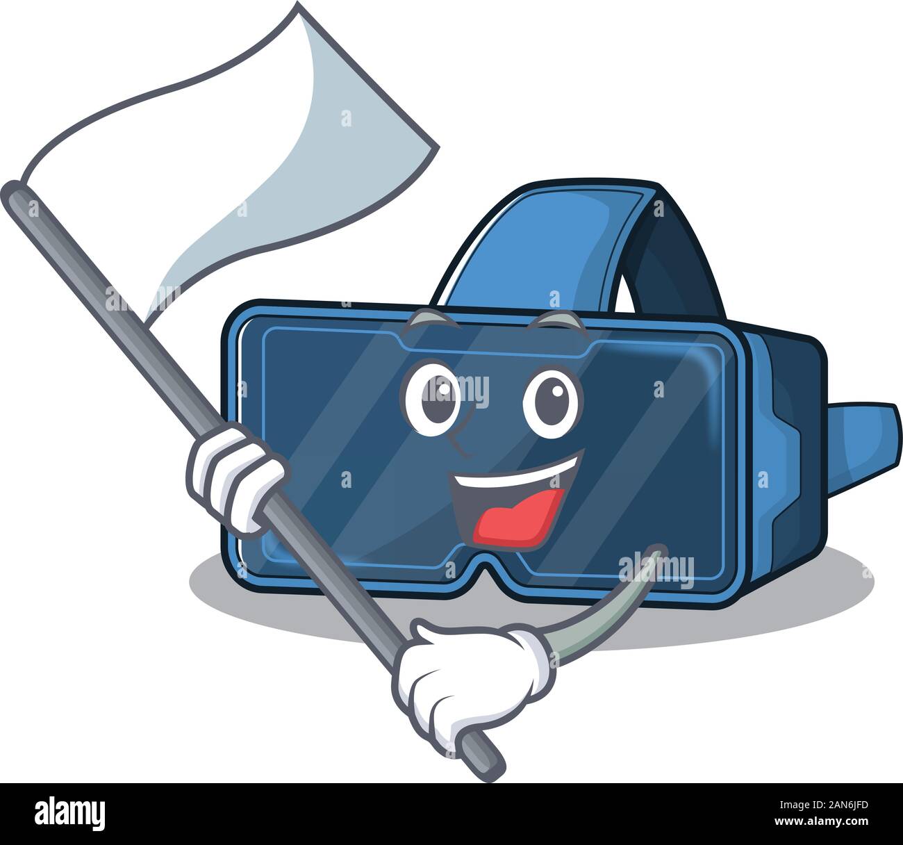 Funny vr virtual reality cartoon character style holding a standing ...