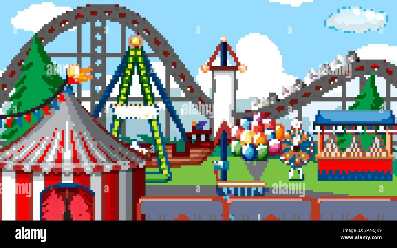 Fun fair scene Stock Vector Images - Alamy